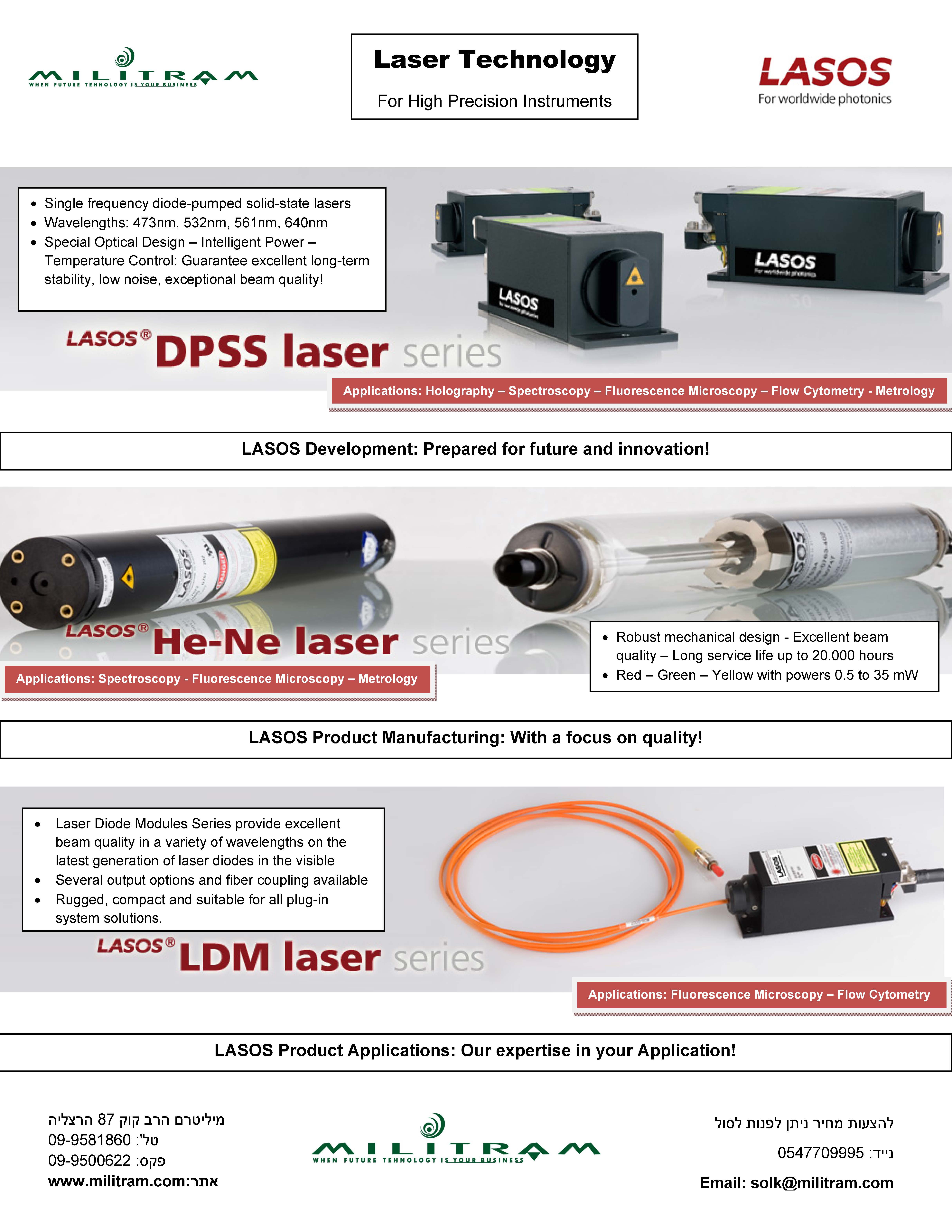 Laser Technology For High Precision Instruments. LASOS - Militram